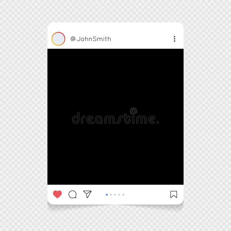 Instagram Post Frame with Shadow on a Transparent Background Stock ...
