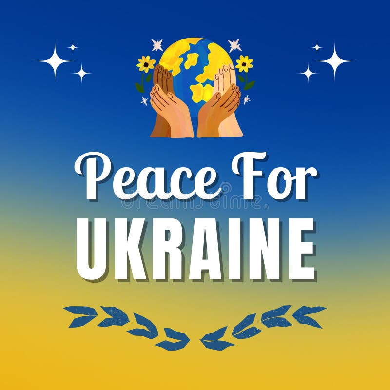 Peace for Ukraine Social Media Post Stock Illustration - Illustration ...