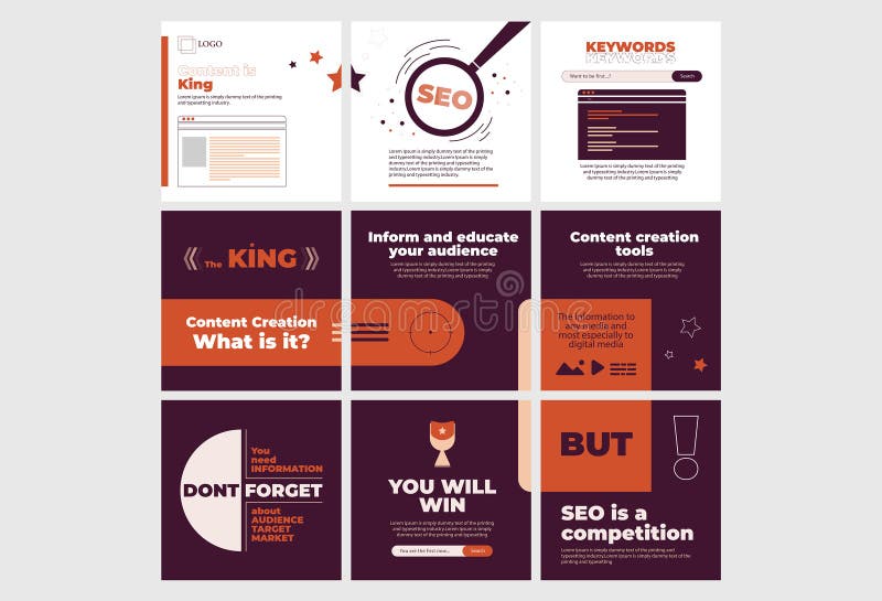 Instagram Puzzle Post for Search Engine Optimization Stock Vector ...