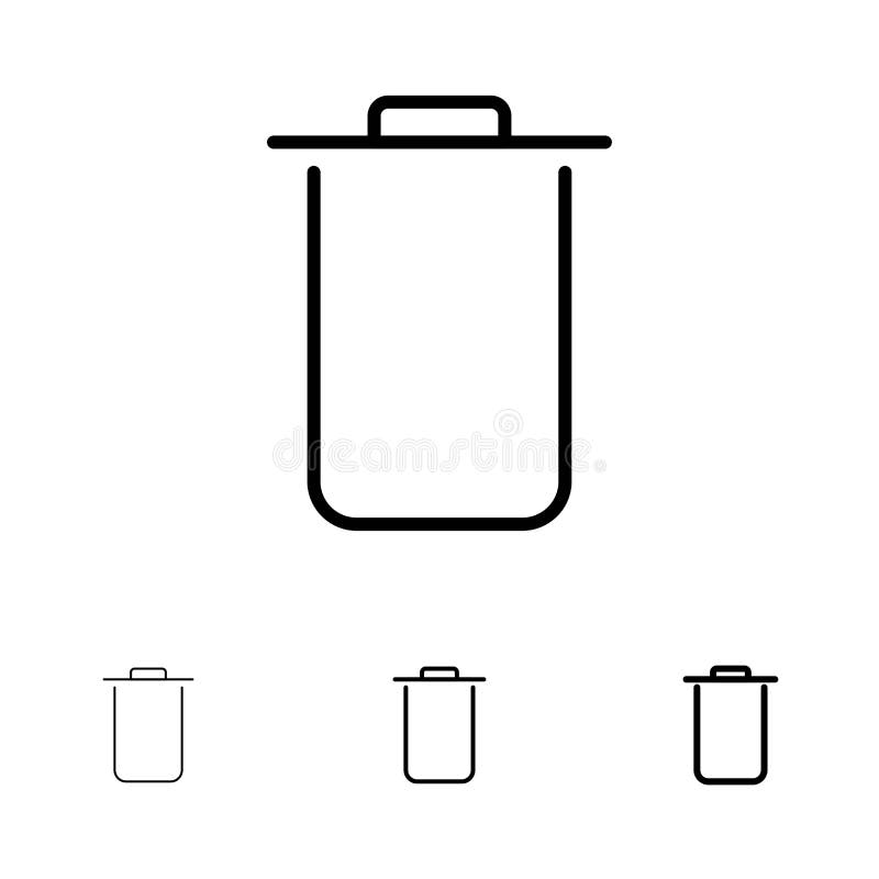 Instagram, Sets, Trash Bold and Thin Black Line Icon Set Stock Vector ...