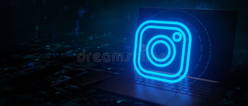 Instagram Social Media Icon Technology Concept Banner Background with ...