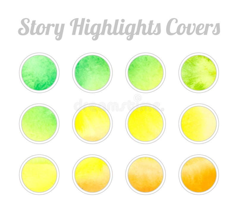 Set of Story Highlights Covers Icons. Colorful Watercolor Background ...