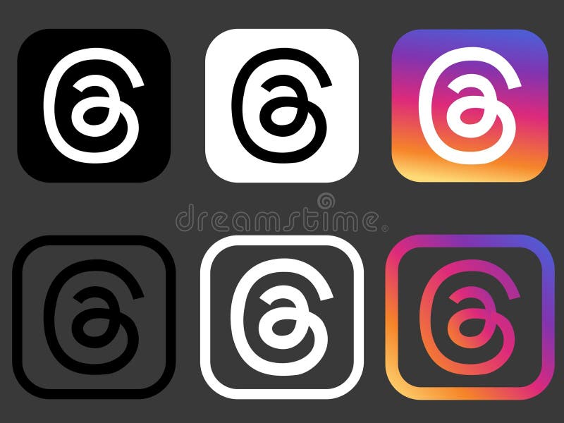Instagram Threads New Social Media Icon Collection Icon Chart Editorial ...