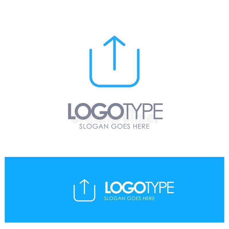 Instagram, Up, Upload Blue OutLine Logo with Place for Tagline Stock ...