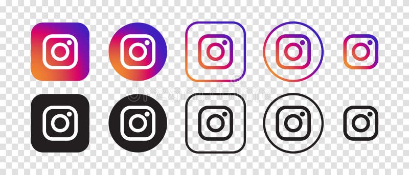 Instagram Vector Logo Icon Set. Vector Illustration Editorial ...