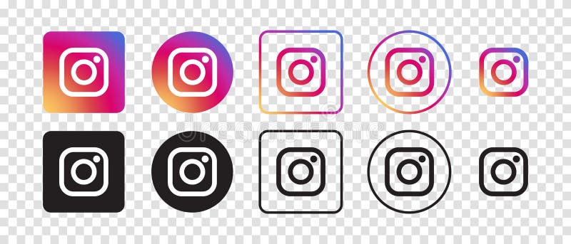 Instagram Vector Logo Icon Set. Vector Illustration Editorial Stock ...