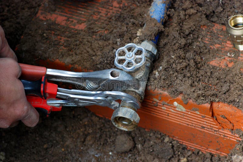 Instalation of a Water in a House Stock Image - Image of inlet, back ...