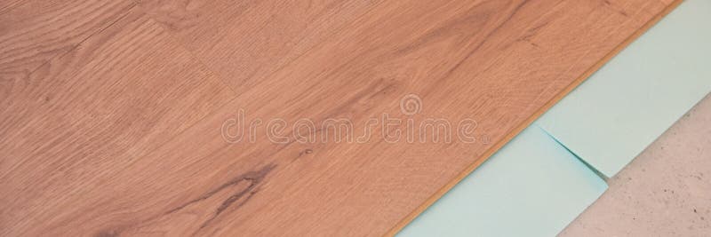 Instaling Floor Laminate Flooring with Texture Hardwood, Top View ...