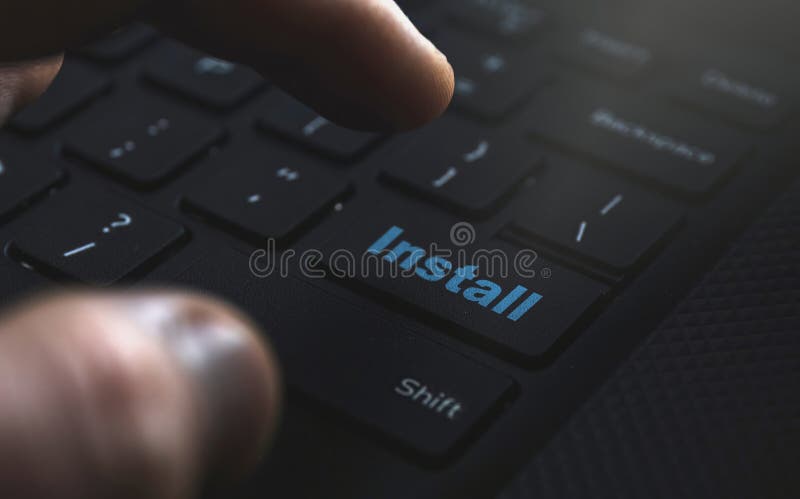 Install Button on Keyboard. Concept for Installing Applications on ...