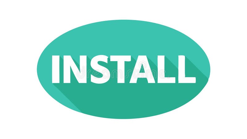 Install Button Software App Action Flat Design, Vector Design ...