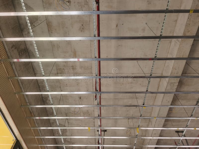 Install the ceiling frame stock photo. Image of structure - 312151556