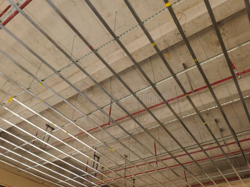 Install the ceiling frame stock image. Image of wiring - 312736011