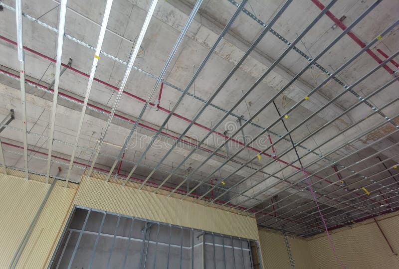 Install the ceiling frame stock photo. Image of home - 312736844