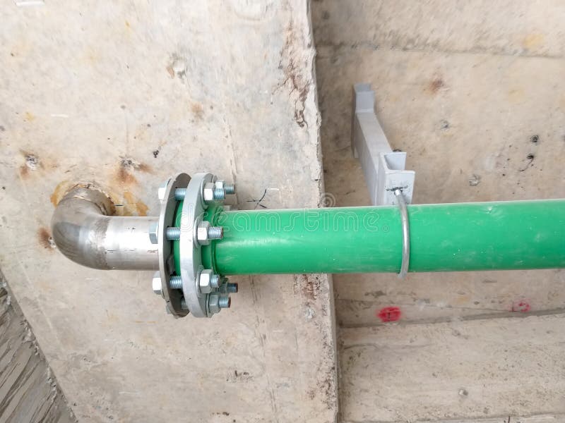 Install Drainage Pipes Inside Buildings. Stock Image - Image of inside ...