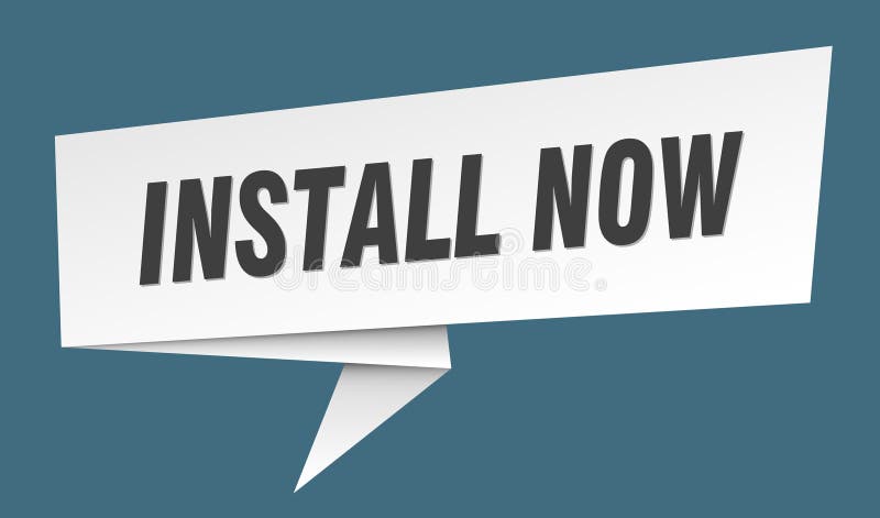 Install Now Banner. Install Now Speech Bubble, Label, Sticker, Sign ...