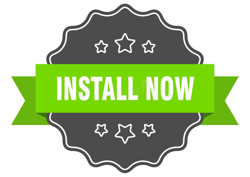 Install Now Label. Install Now Isolated Seal. Sticker. Sign Stock ...