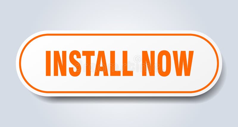 Install Now Button. Sticker. Banner. Rounded Glass Sign Stock Vector ...