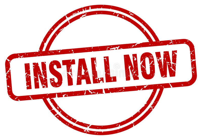 Install Now Stamp. Install Now Round Vintage Grunge Label Stock Vector ...