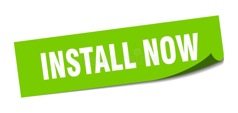 Install Now Sticker. Square Isolated Label Sign. Peeler Stock Vector ...
