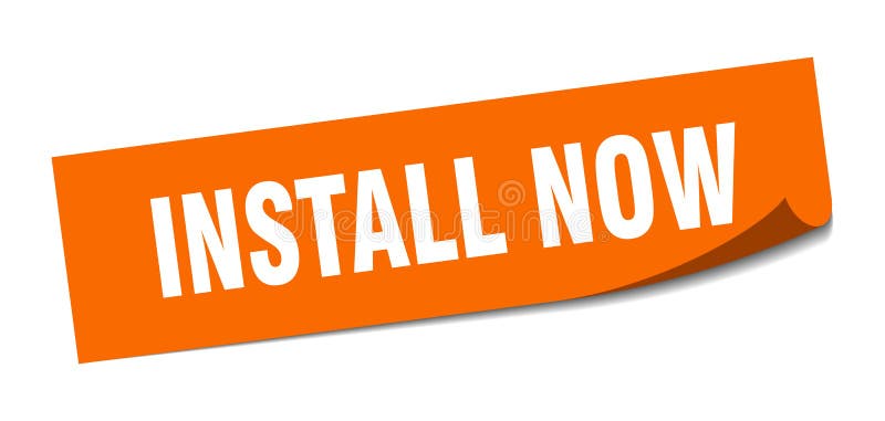 Install Now Sticker. Square Isolated Label Sign. Peeler Stock Vector ...
