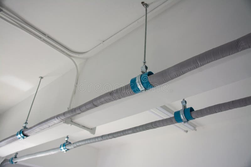 Install Pipe for Air Conditioner Stock Image - Image of plumber, solder ...