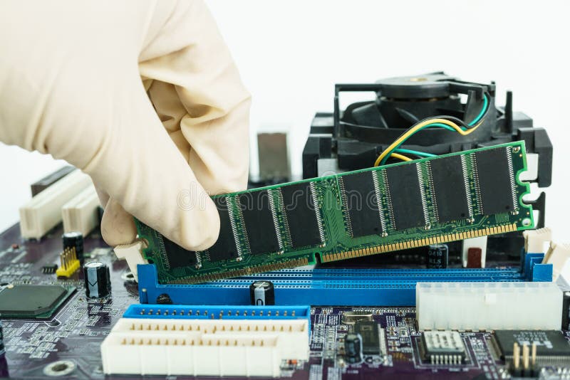 Install RAM Memory in Socket Stock Image - Image of closeup, technology ...