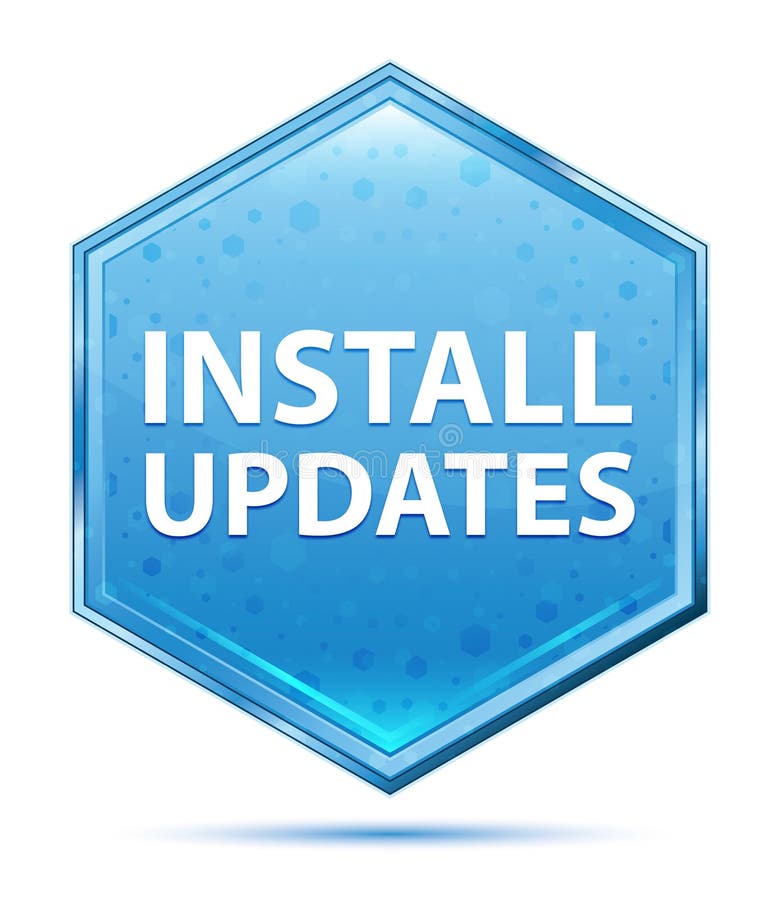 Install Updates Crystal Blue Hexagon Button Stock Illustration ...