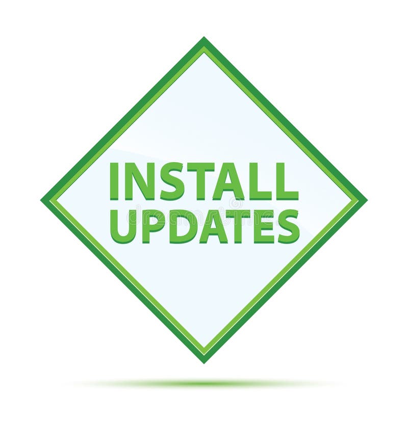 Install Updates Modern Abstract Green Diamond Button Stock Illustration ...