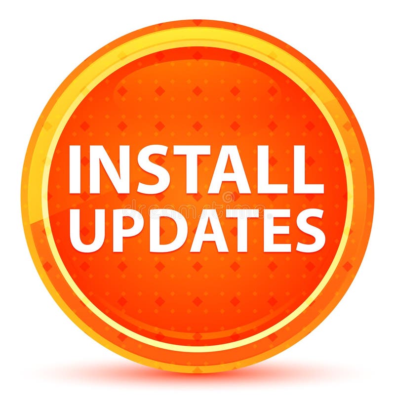 Install Updates Natural Orange Round Button Stock Illustration ...