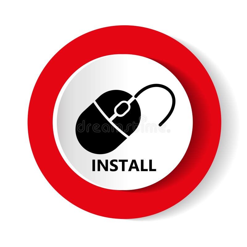 Install Vector Icon Modern Design of Red and White Web Port and Buttons ...