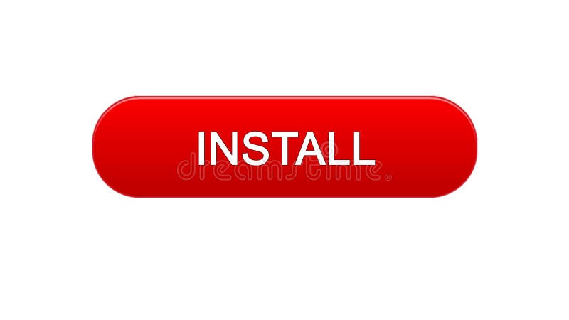 Install Web Interface Button Red Color, Application Downloading, Site ...