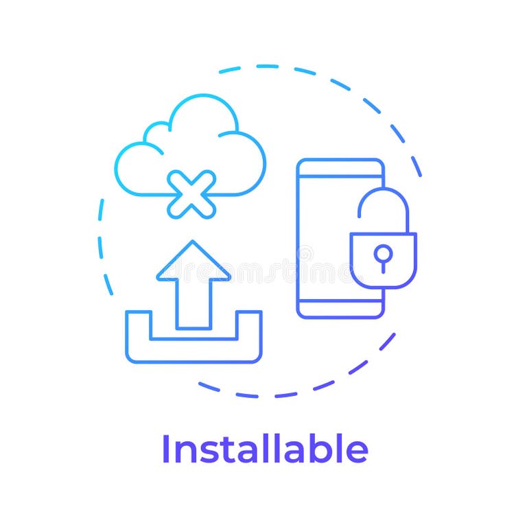 Installable Blue Gradient Concept Icon Stock Illustration ...
