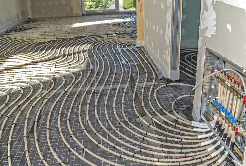 Installatie Van Een Vloerverwarming Stock Afbeelding - Image of feesten ...