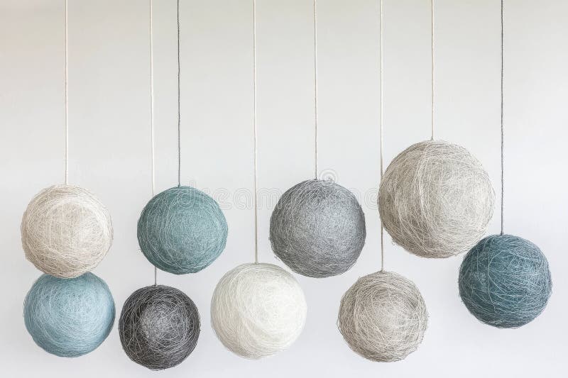 An Installation of Abstract Space, with Silver Balls of Various Sizes ...