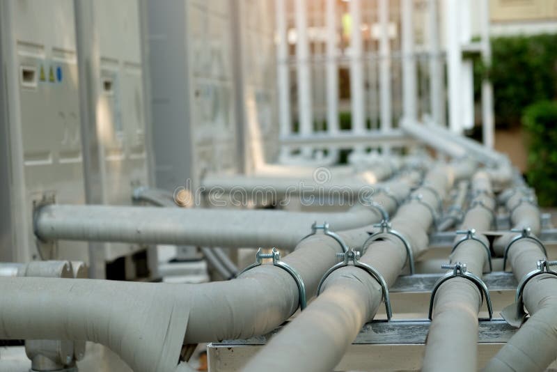 Installation of Air Duct Outside the Building,Installation of in Stock ...