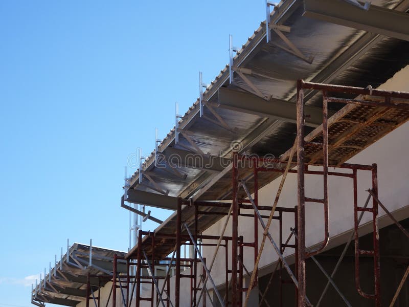 Installation of the Aluminum Cladding Frame at the End of the Roof is ...