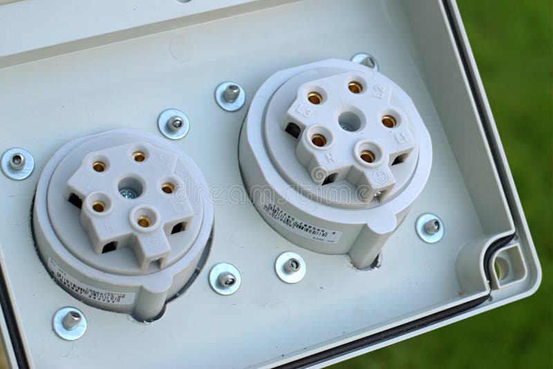 Installation of 16 Ampere Sockets Stock Photo - Image of experience ...