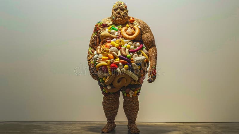 Installation Artwork of Junk Food Causing Obesity Stock Illustration ...