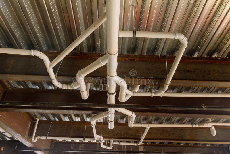 Installation of Assembled in Waste Pipe Lines System Under the Ceiling ...