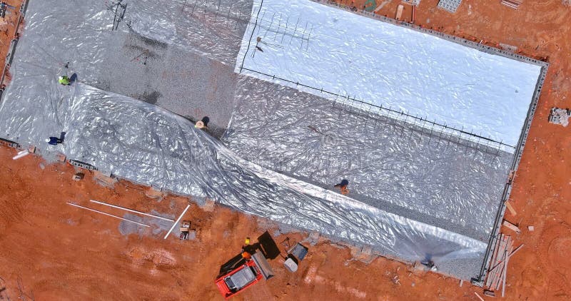 A Barrier Plastic Barrier is Installed before Concrete is Poured into ...