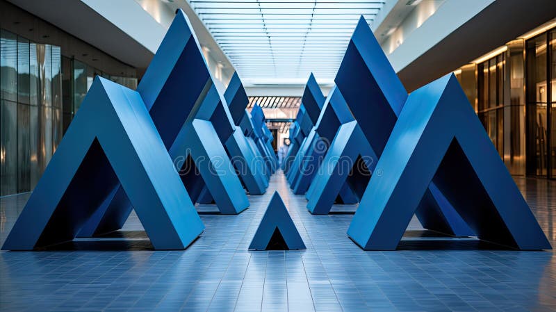 Installation blue triangle stock illustration. Illustration of shade ...