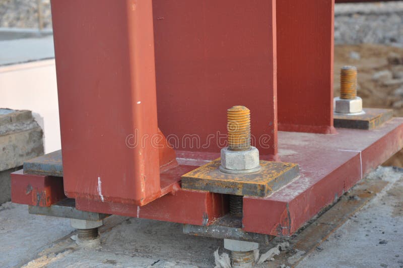 Installation Of Building Structures Using Anchor Blocks. Stock Photo ...