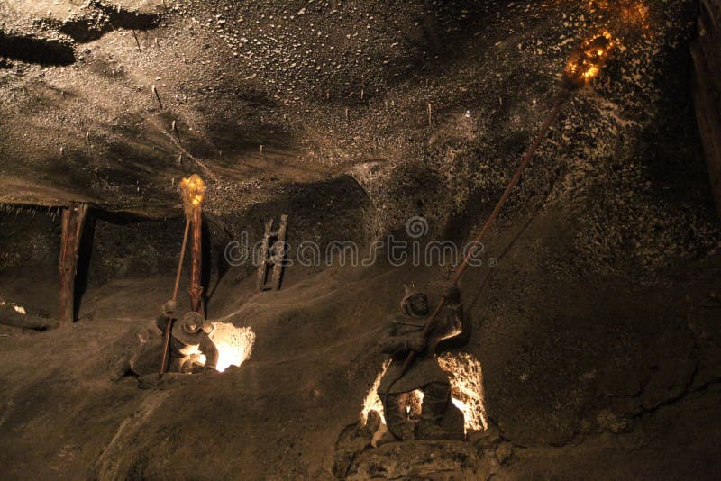 Installation of Burning Methane in Wieliczka Salt Mine Editorial Photo ...