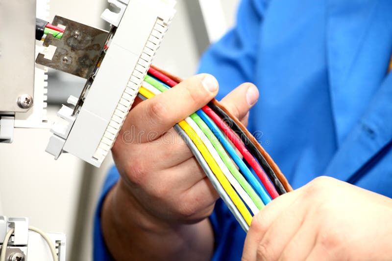 Installation a Cable of Communication Stock Image - Image of vein ...