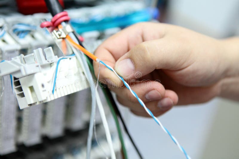Installation a Cable of Communication Stock Image - Image of vein ...