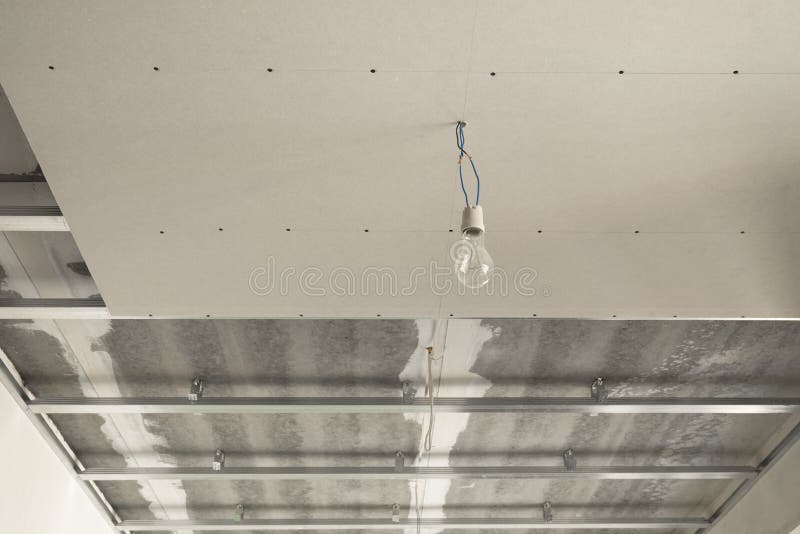 Installation the Ceiling Profile in the New Flat Stock Photo - Image of ...
