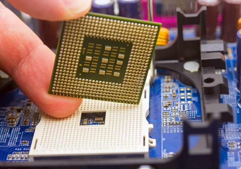 Installing Central Processor Unit Stock Image Image Of Industry Chipset 174099999