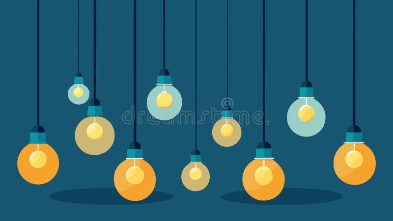 An Installation Consisting of Several Light Bulbs Suspended at Varying ...