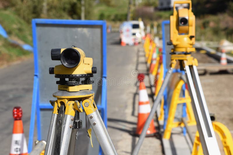 Installation Construction of Street Gutter on the Road Stock Image ...