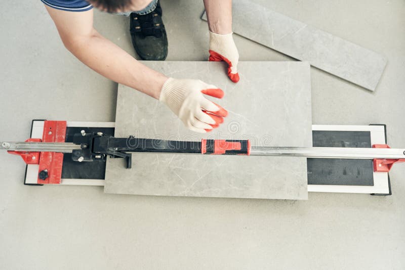 An Installation for Cutting Large Ceramic Tiles into Smaller Tiles with ...